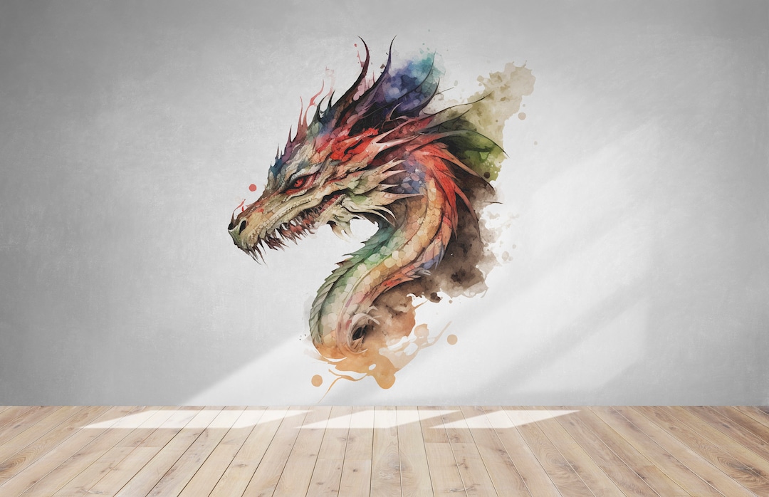 Dragon Wall Decal/ Fantasy Wall Decal/ Chinese Dragon Wall Decal ...