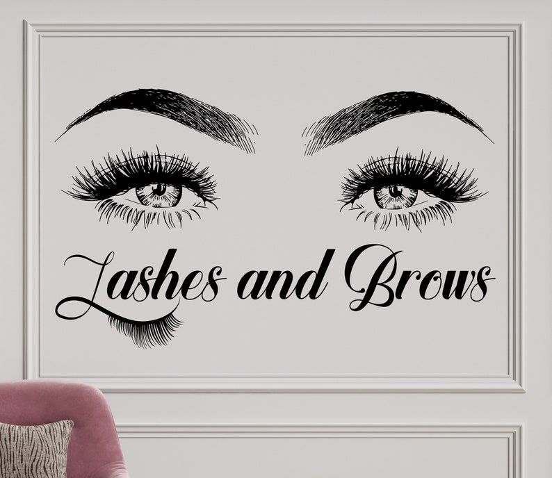 Eyelash Wall Decal for Beauty Salon Lashes Wall Sticker Eyelashes Wall ...