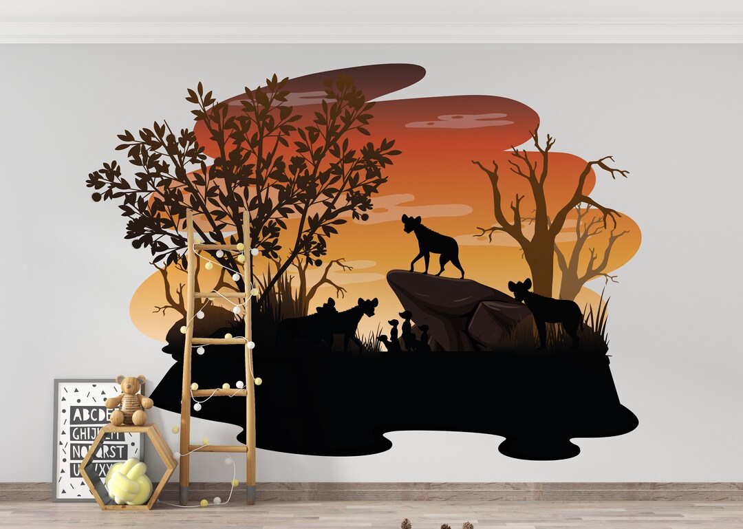 African Savannah Wall Decal/ African Wall Decal/ Safari Wall Decal ...