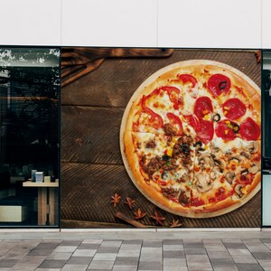 3D Pizza Wallpaper/ Pizza Wall Mural/ Cafe Wall Mural/ Dining Room Wall ...