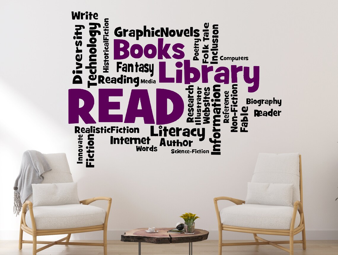 Library Wall Decal/ Classroom Wall Decal/ Reading Wall Decal/ | Etsy