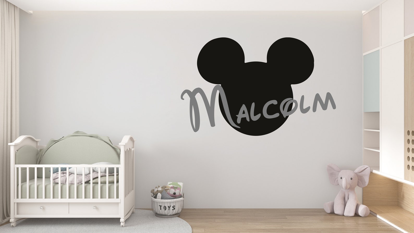 Mickey Mouse Wall Decal Cartoon Wall Decor for Kids Nursery - Etsy