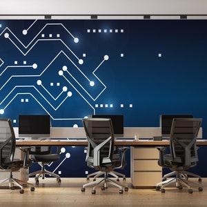Circuit Board Office Wall Decal/ Gamer Room Decal/ Business Wall Mural ...