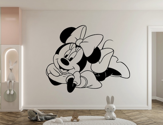 Minnie Mouse Wall Decal Cartoon Wall Decor for Kids Nursery | Etsy