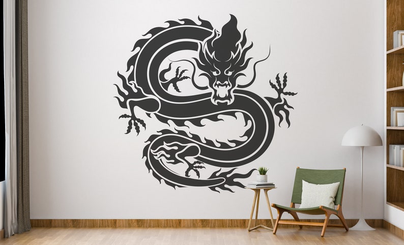 Dragon Wall Decal/ Fantasy Wall Decal/ Chinese Dragon Wall - Etsy
