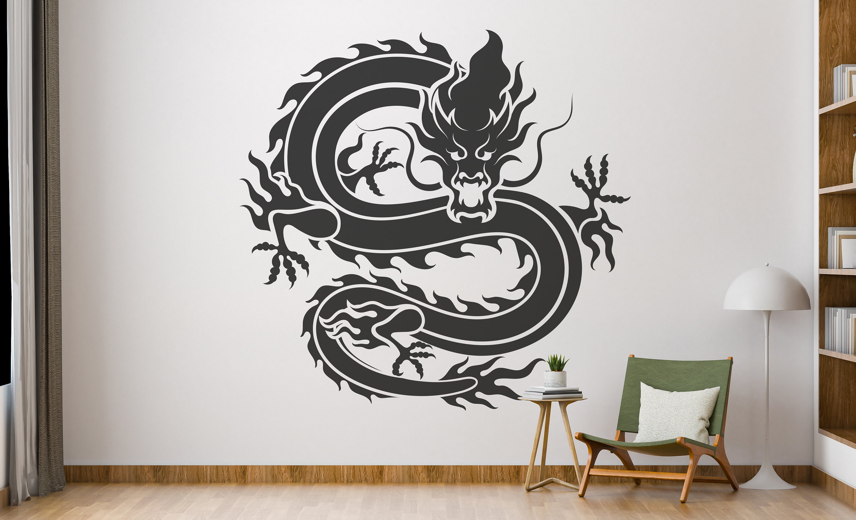 Dragon Wall Decal/ Fantasy Wall Decal/ Chinese Dragon Wall - Etsy
