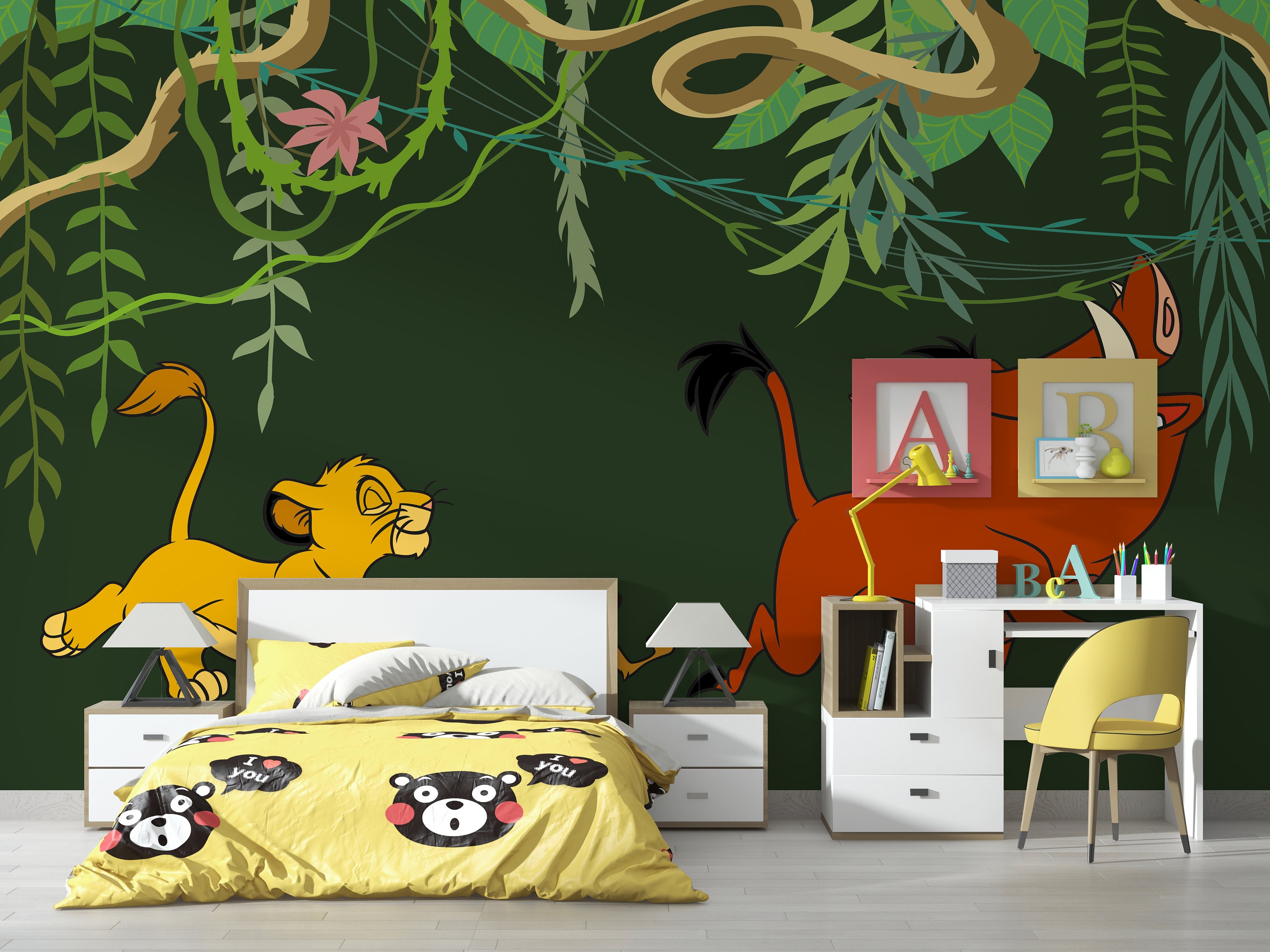 Lion King Wallpaper/ Hakuna Matata Mural/ the Lion King Wallpaper ...