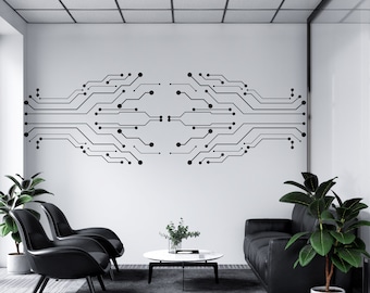 Circuit Board Wall Decal Technology Vinyl Wall Art Decals - Etsy