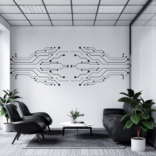 Circuit Board Wall Decal Technology Vinyl Wall Art Decals - Etsy