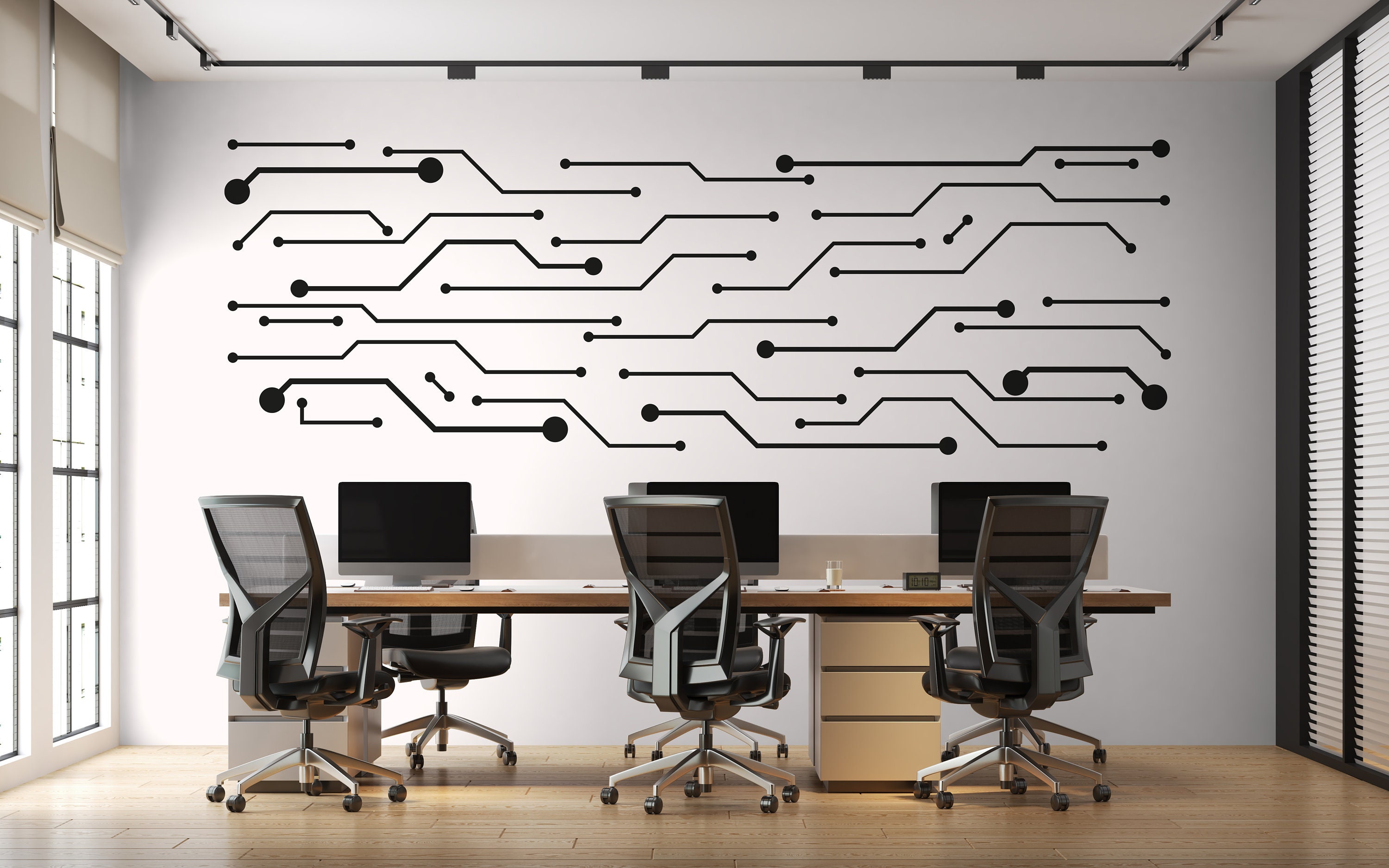 Circuit Board Wall Decal. Technology Wall Decal. Office Wall - Etsy