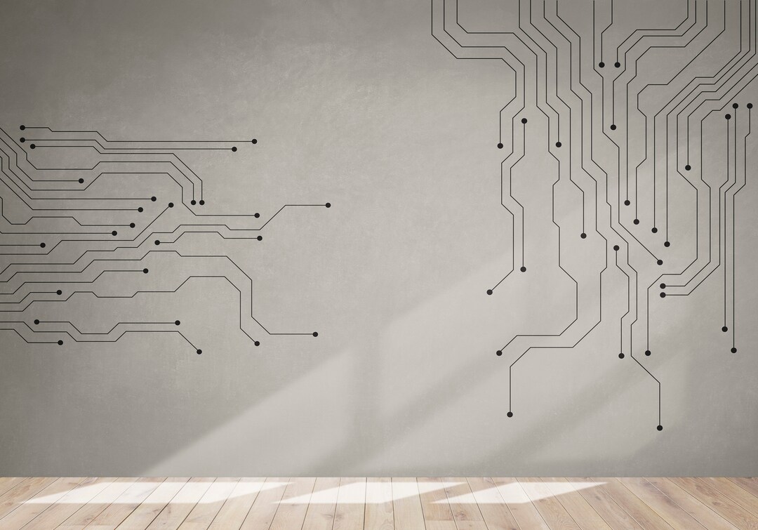 Circuit Board Office Wall Decal/ Gamer Room Decal/ Business Wall Mural ...