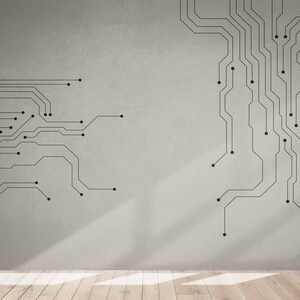 Circuit Board Office Wall Decal/ Gamer Room Decal/ Business Wall Mural ...