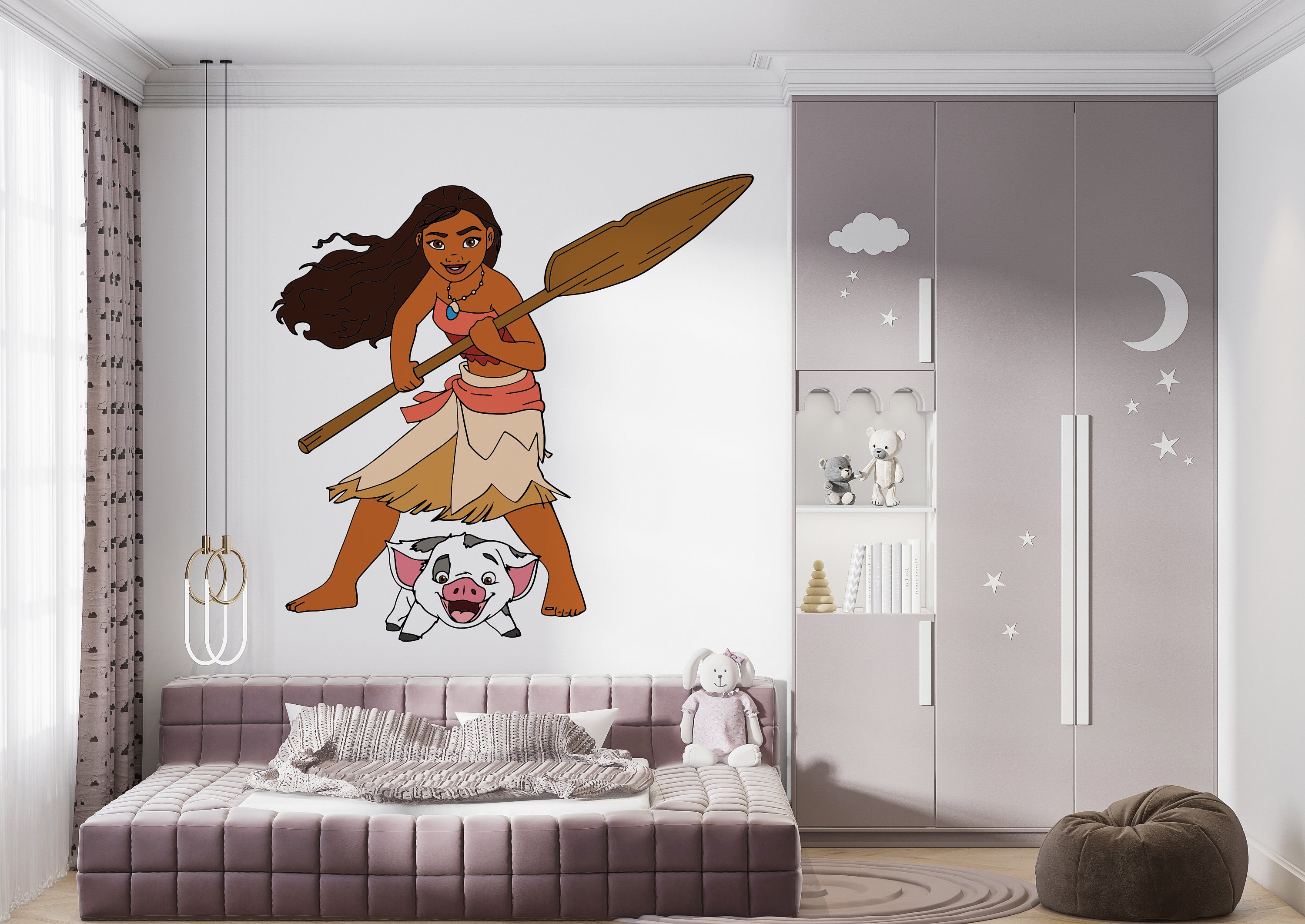 Fabric Mural Décor Decals, Stickers & Vinyl Art Disney Princess Wall ...