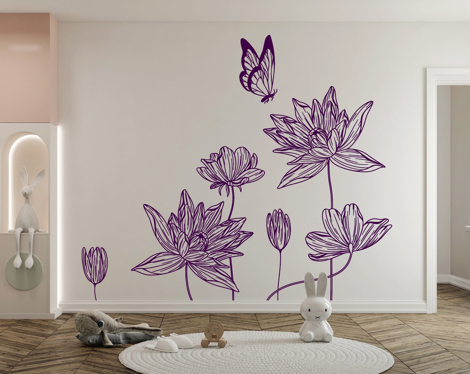 Flowers Wall Decal/ Flowers Wall Decal/ Flower Decals Wall - Etsy
