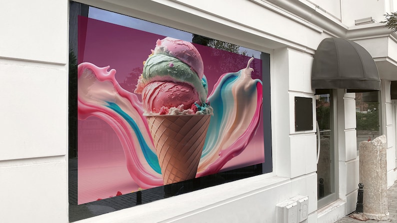 Ice Cream Wall Mural/ 3D Ice Cream Wallpaper/ Ice Cream Wall Art/ Café ...