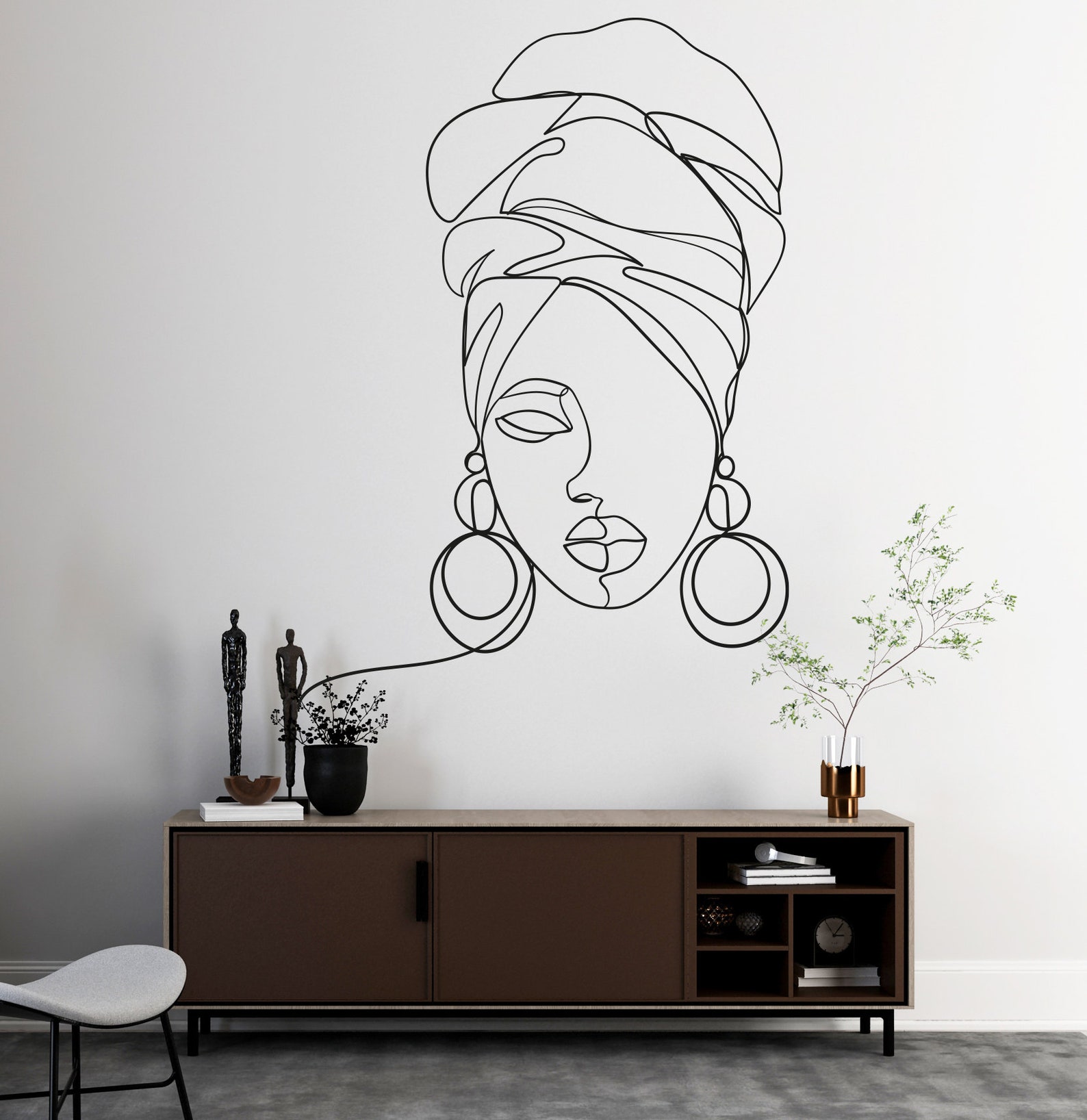 Woman Wall Decal. African Girl Wall Decal. Abstract Woman Wall - Etsy
