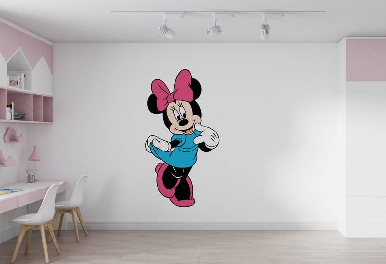 Minnie Mouse Wall Decal Cartoon Wall Decor for Kids Nursery - Etsy