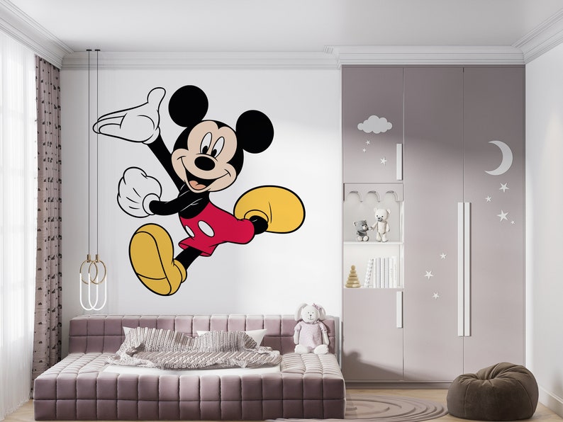 Mickey Mouse Wall Decal Cartoon Wall Decor for Kids Nursery - Etsy