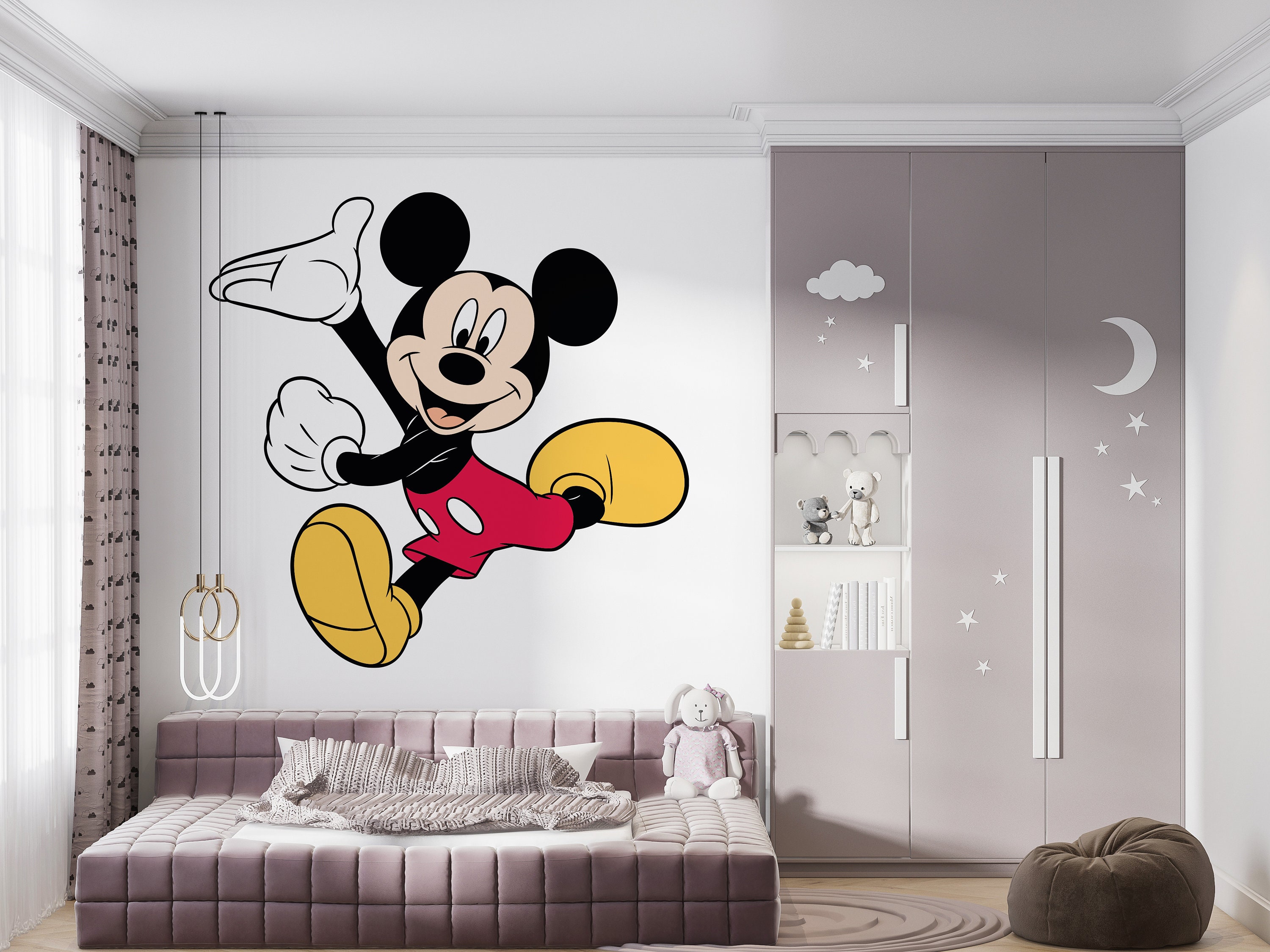 Mickey Mouse Wall Decal Cartoon Wall Decor for Kids Nursery - Etsy