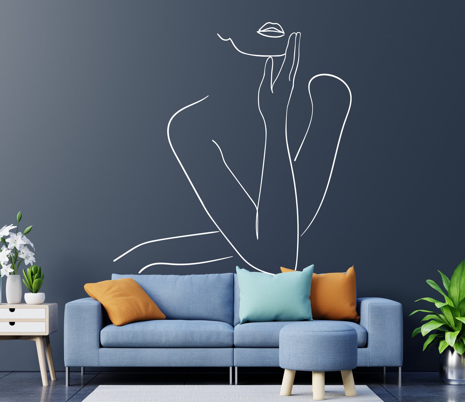 Woman Wall Decal. Abstract Woman Wall Decal. Beautiful Woman Wall Decal ...