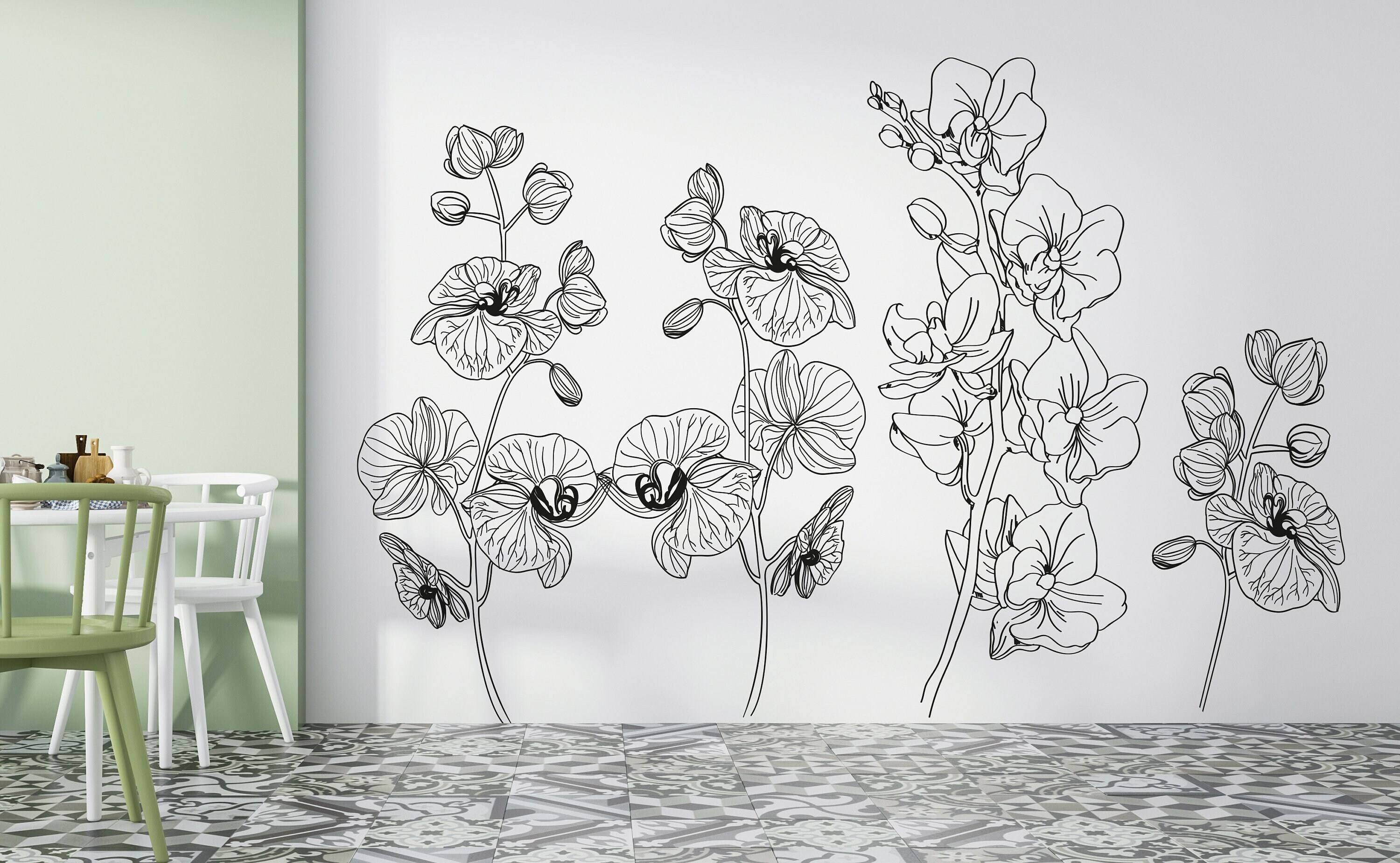 Flowers Wall Decal/ Flowers Wall Decal/ Flower Decals Wall - Etsy