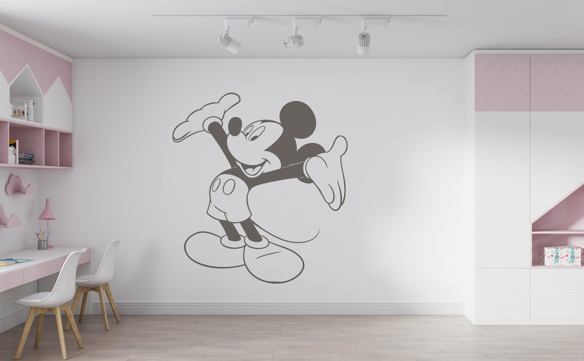 Mickey Mouse Wall Decal Cartoon Wall Decor for Kids Nursery - Etsy