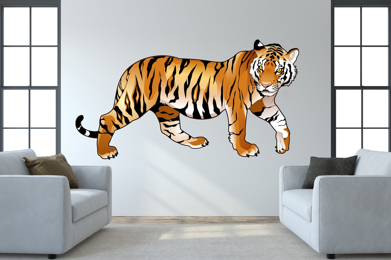 Tiger Wall Decal/ Tiger Wall Sticker/ African Animal Decal/ - Etsy