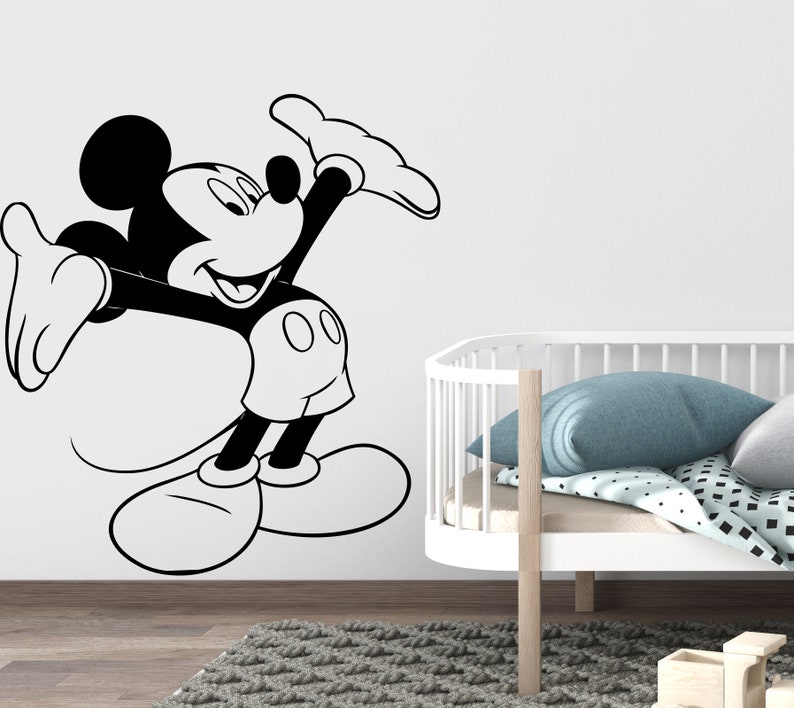 Mickey Mouse Wall Decal Cartoon Wall Decor for Kids Nursery | Etsy