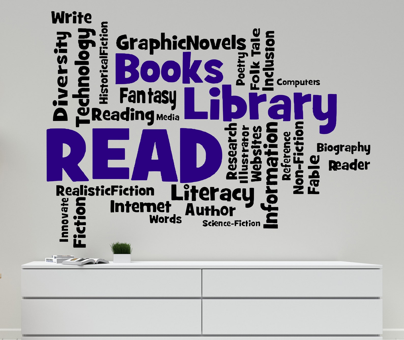 Library Wall Decal/ Classroom Wall Decal/ Reading Wall Decal/ - Etsy