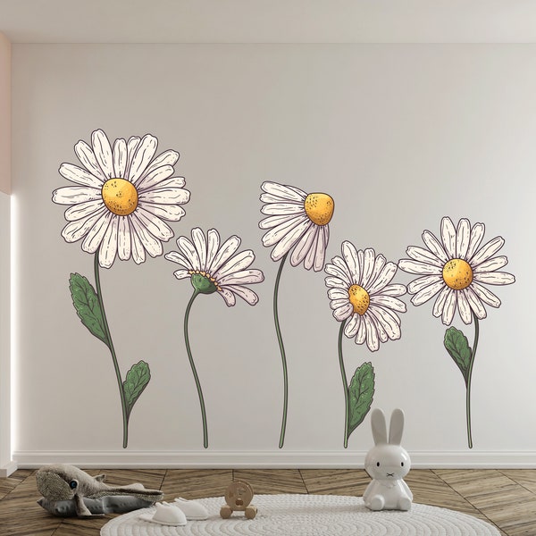 Tall Flowers Wall Decal - Etsy
