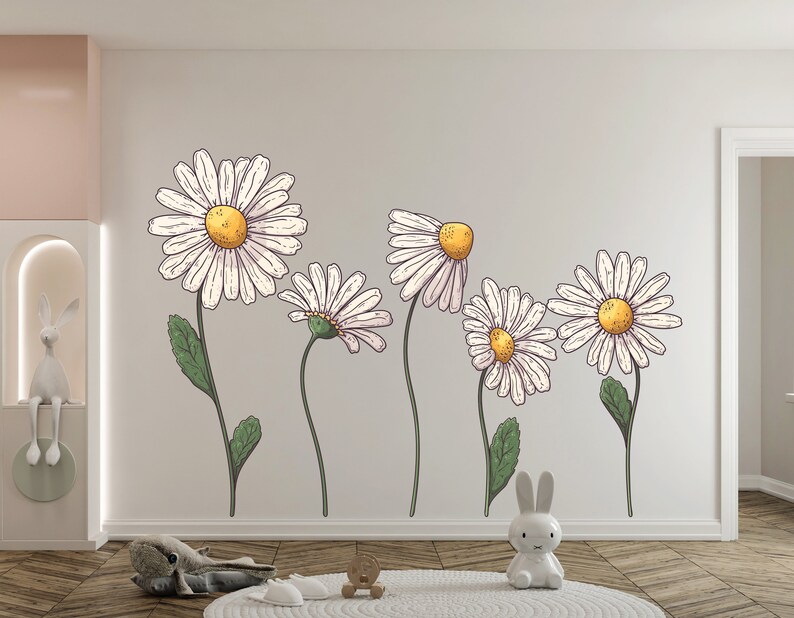 Flower Wall Decal/ Flowers Wall Decal/ Flower Decals Wall - Etsy