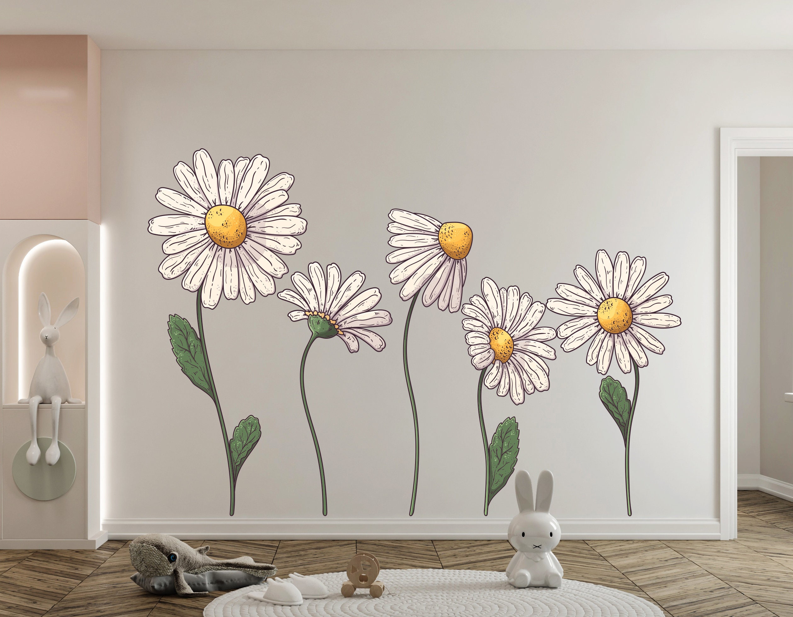 Flower Wall Decal/ Flowers Wall Decal/ Flower Decals Wall - Etsy