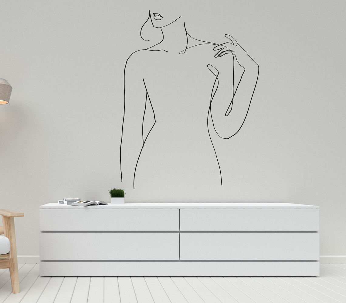 Woman Wall Decal. Abstract Woman Wall Decal. Beautiful Woman - Etsy