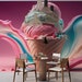 Ice Cream Wall Mural/ 3D Ice Cream Wallpaper/ Ice Cream Wall Art/ Café ...
