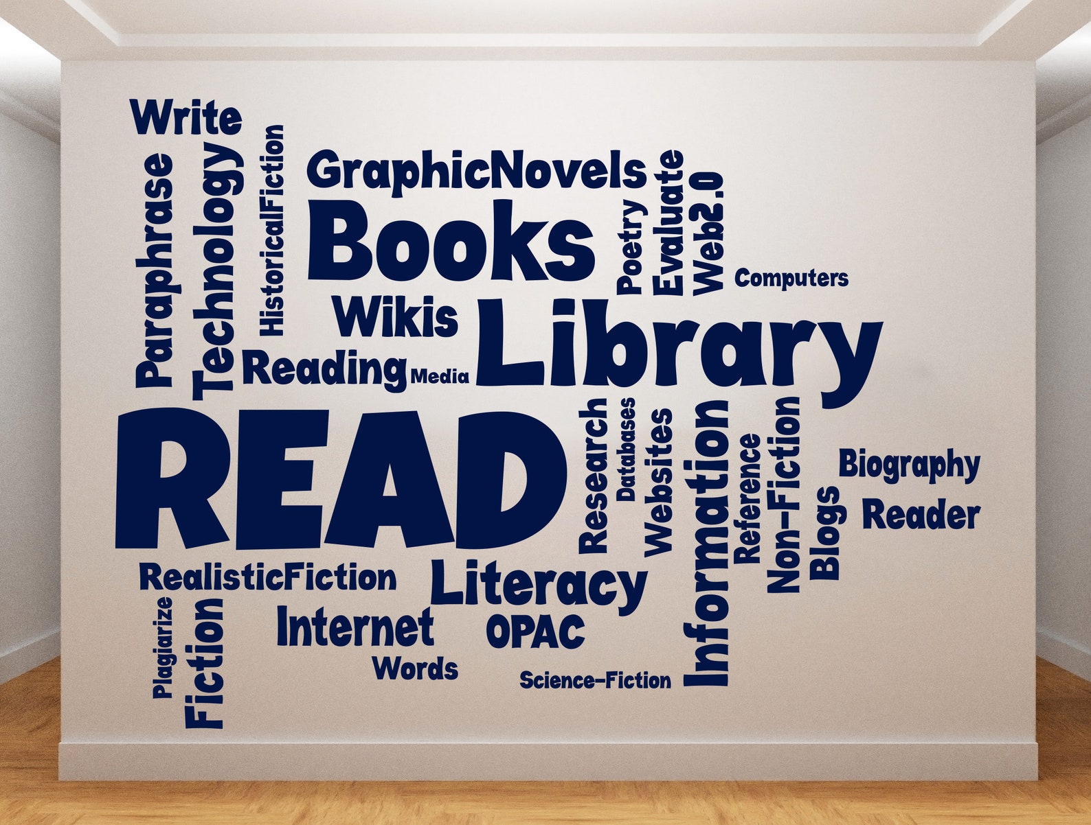 Library Wall Decal/ Classroom Wall Decal/ Reading Wall Decal/ Library ...