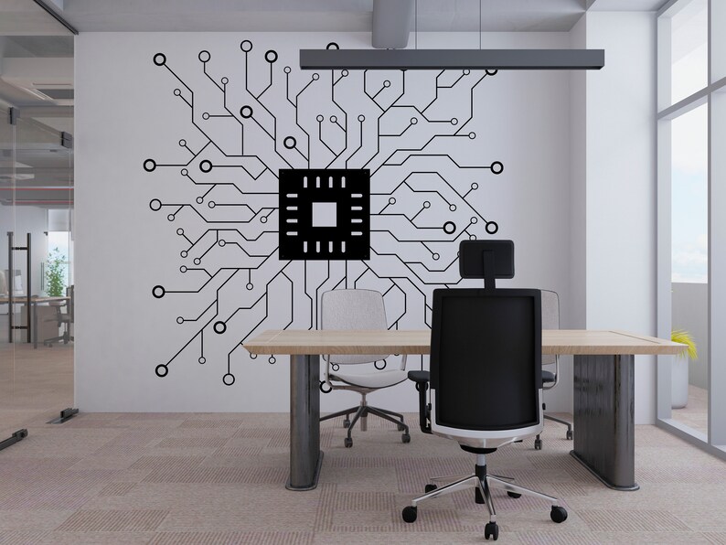 Circuit Board Wall Decal. Technology Wall Decal. Office Wall Decal ...