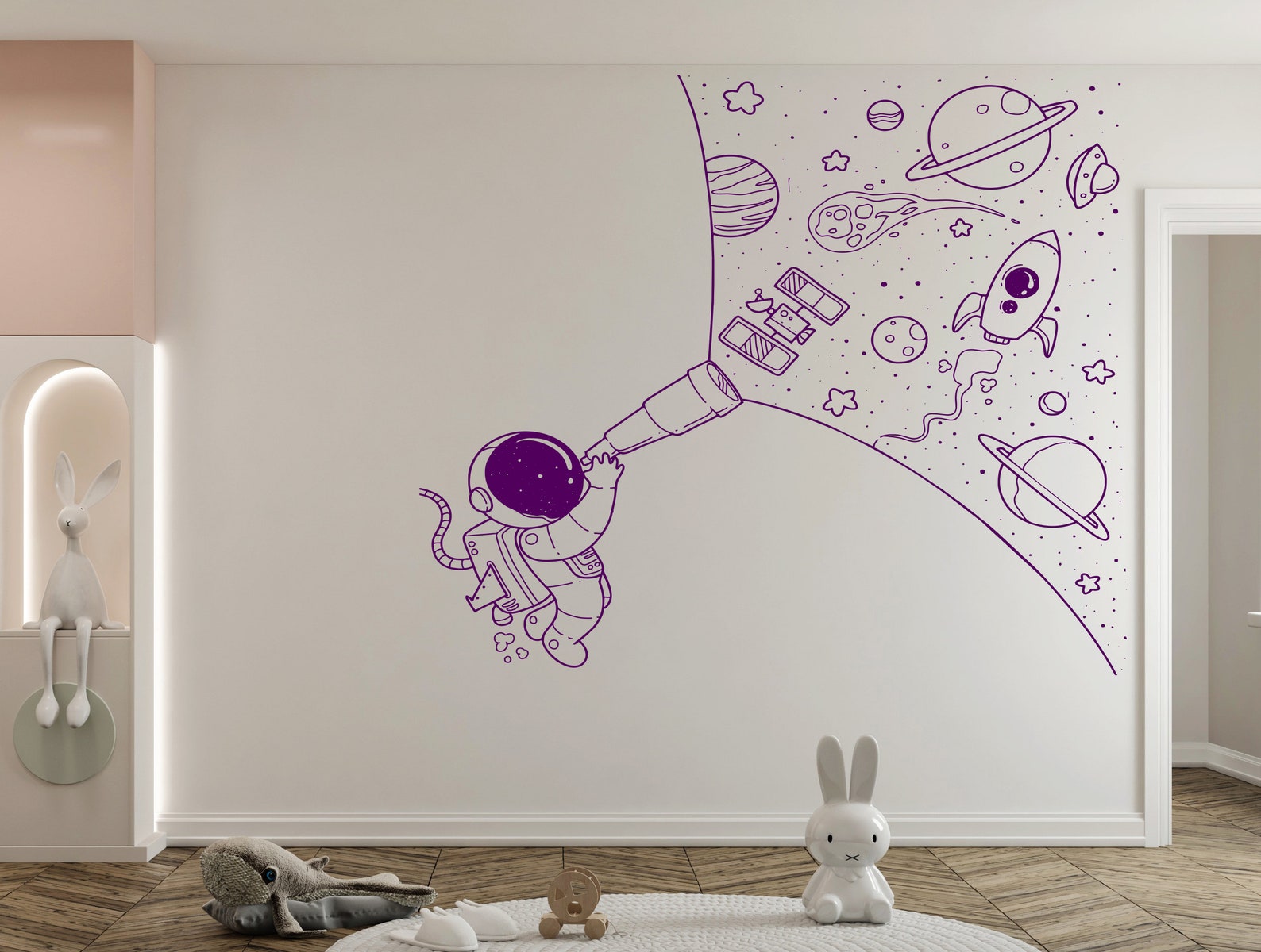 Astronaut Wall Decal Outer Space Wall Decor for Kids Bedroom - Etsy