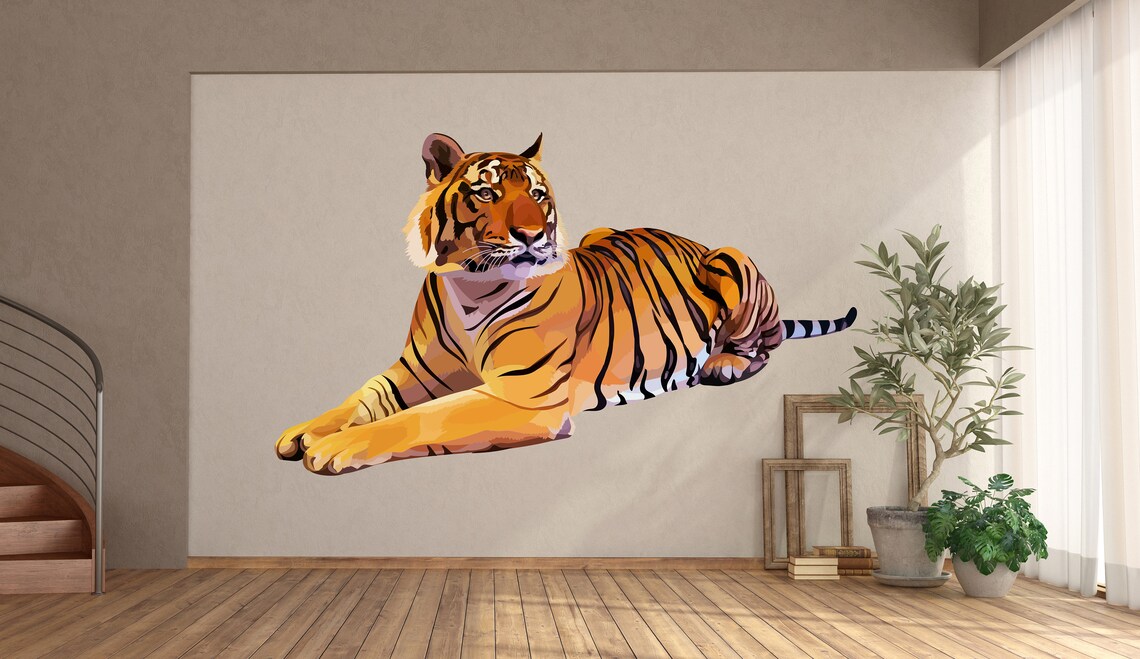 Tiger Wall Decal/ Tiger Wall Sticker/ African Animal Decal/ | Etsy