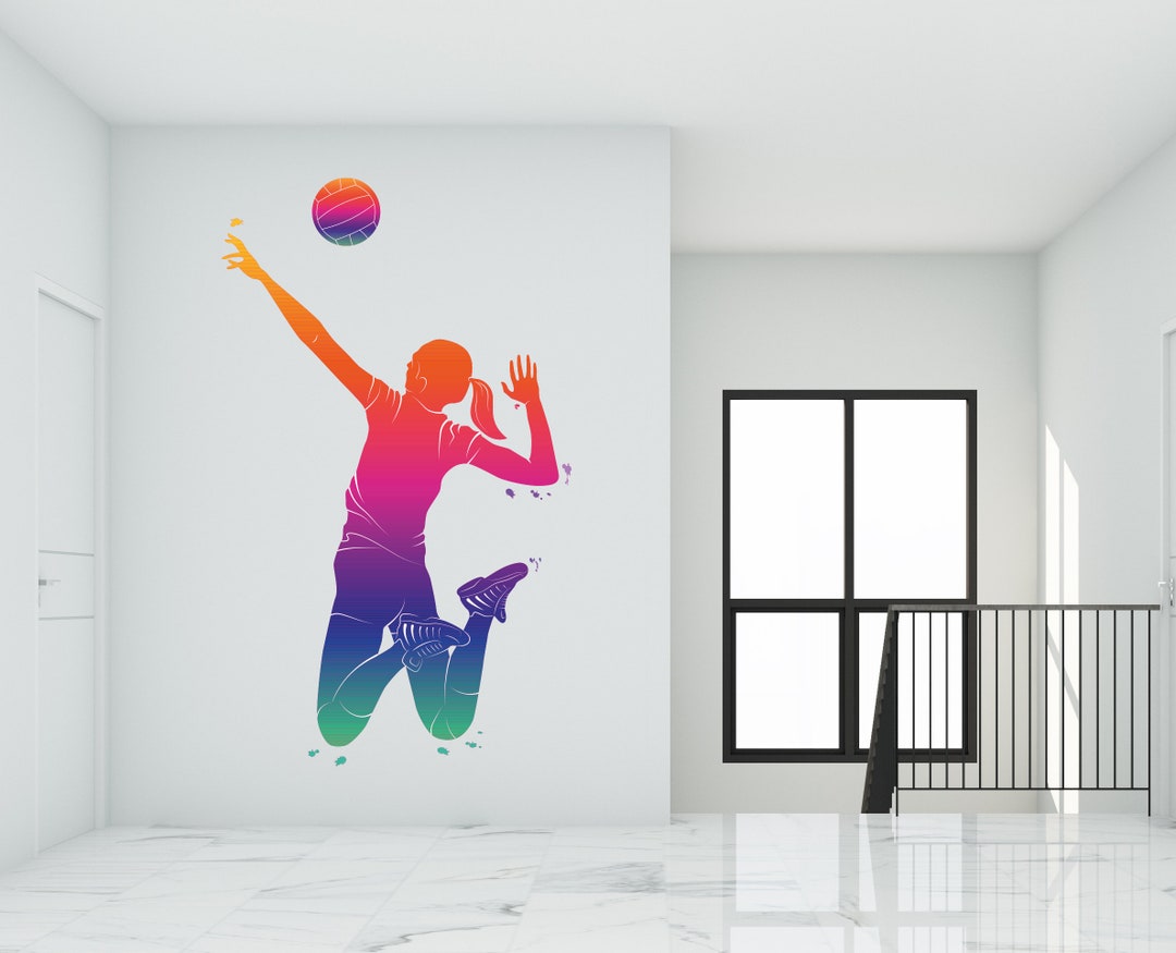 Volleyball Wall Decal/ Volleyball Décor/ Sports Wall Decal/ Girls Room ...