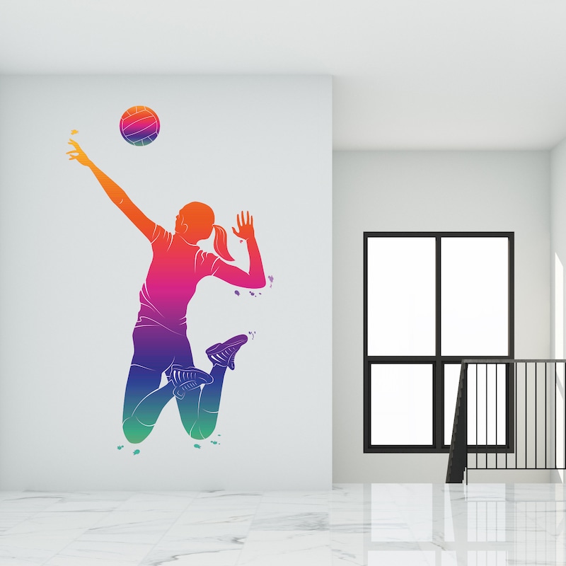 Volleyball Wall Decal - Etsy