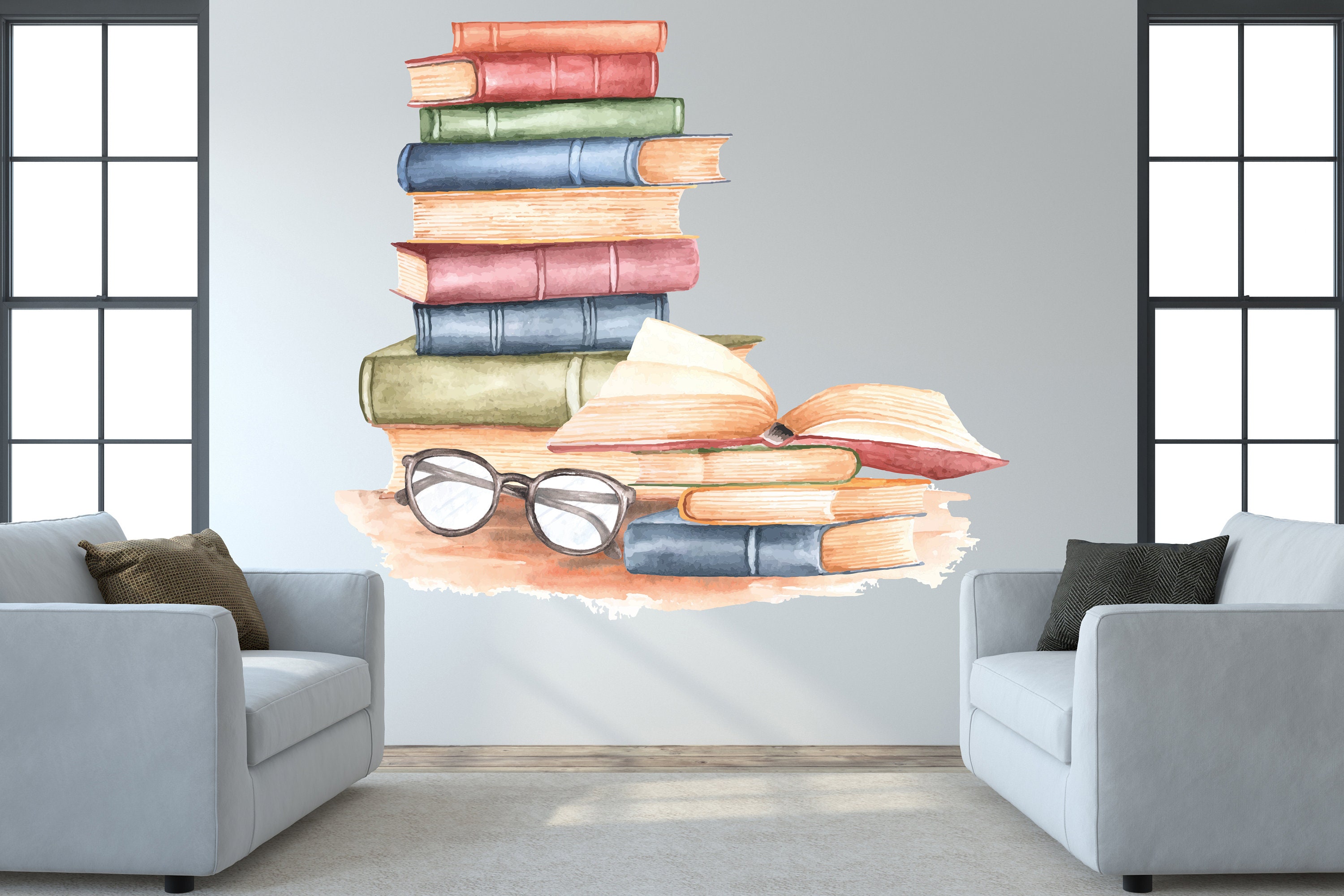 Library Wall Decal/ Classroom Wall Decal/ Book Wall Decal/ - Etsy