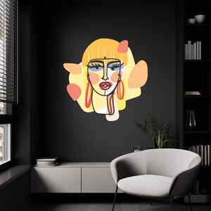 Woman Wall Decal/modern Art/ Abstract Woman Wall Decal/ Beautiful Woman ...