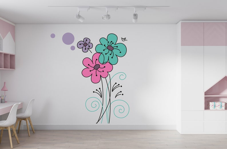 Flower Wall Decal/flowers Wall Decal/flower Decals Wall Decor/peonies ...