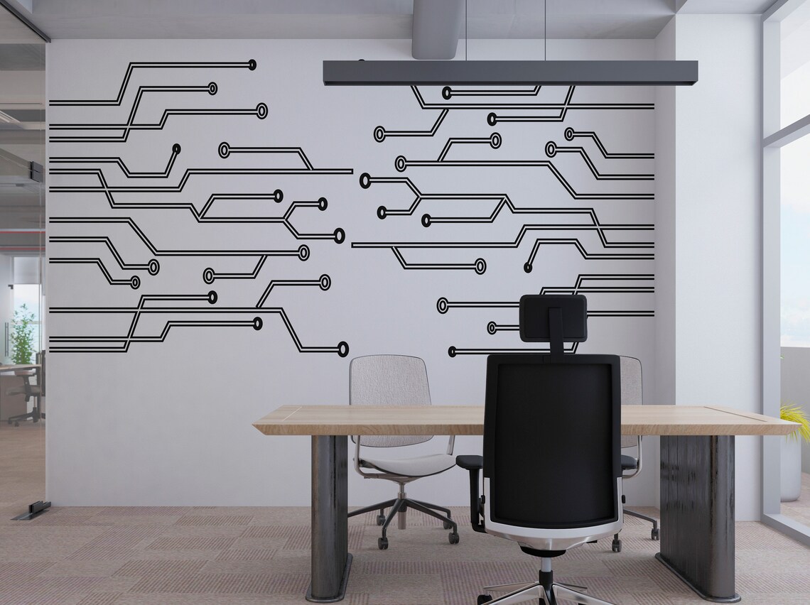 Circuit Board Wall Decal. Technology Wall Decal. Office Wall Decal ...