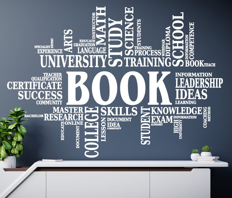 Book Wall Decal/ Library Wall Decal/ Classroom Wall Decal/ | Etsy