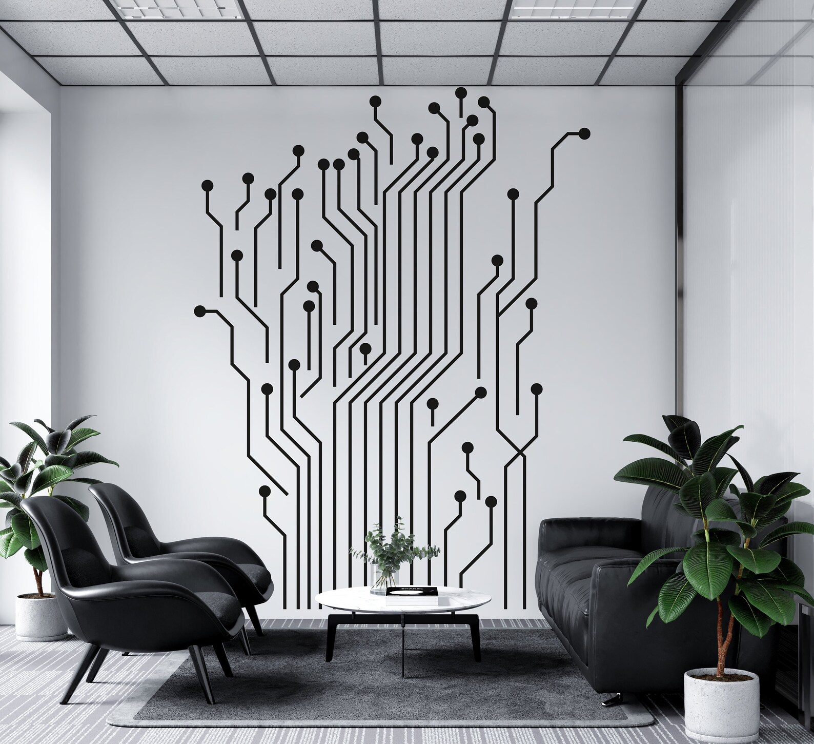 Circuit Board Wall Decal. Technology Wall Decal. Office Wall - Etsy