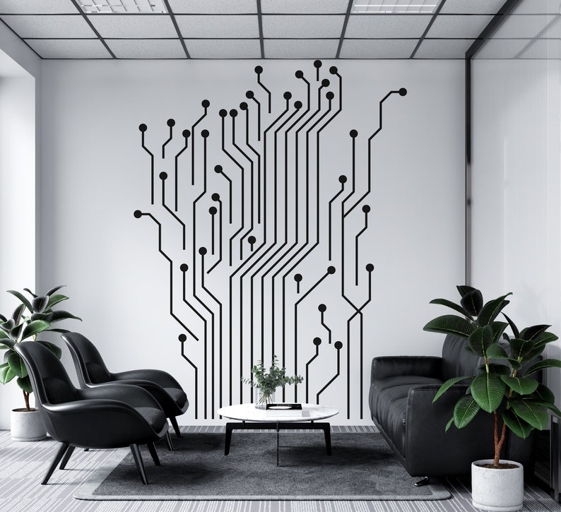 Circuit Board Wall Decal. Technology Wall Decal. Office Wall - Etsy