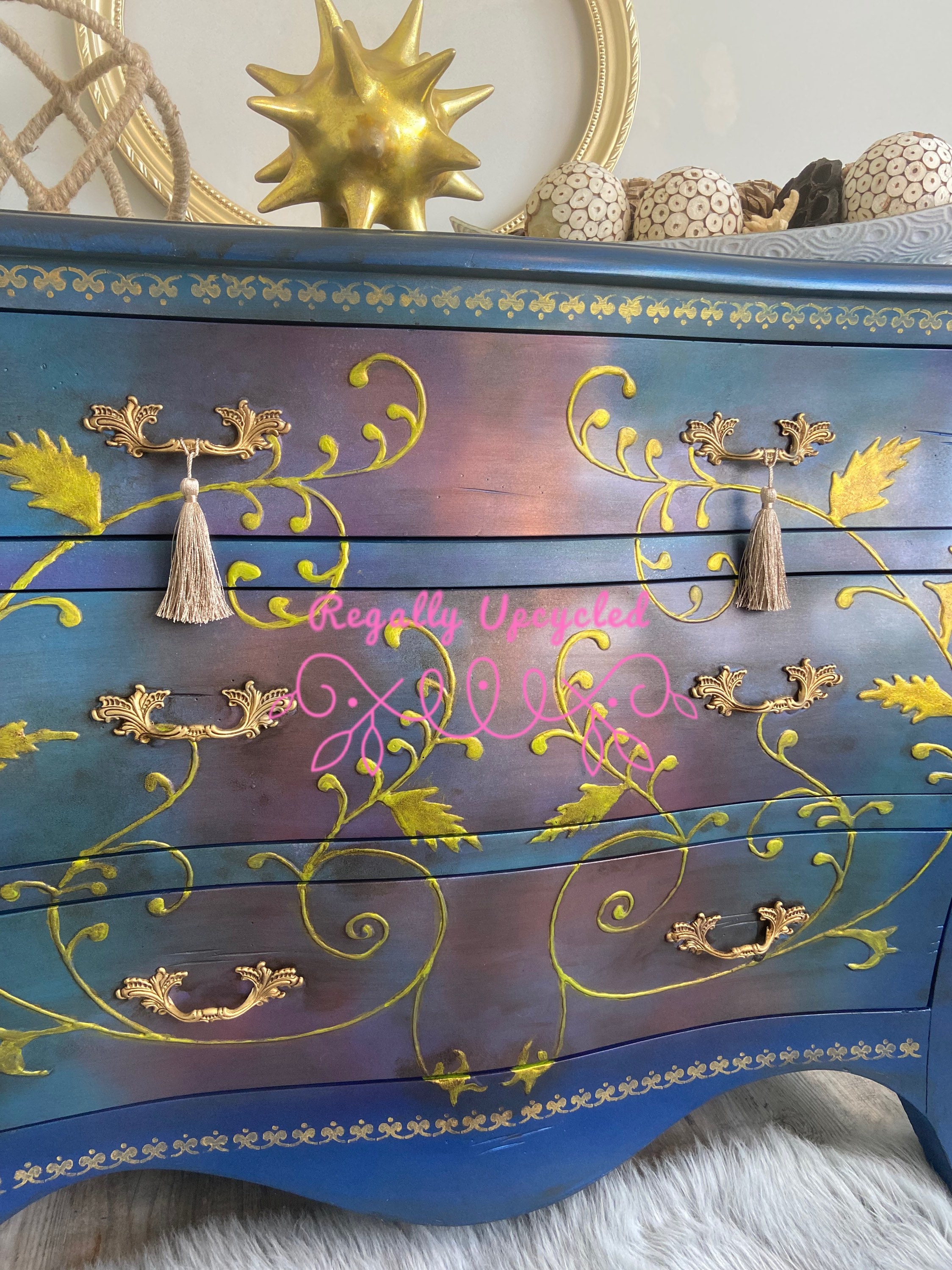 Elegant Iridescent Bombe Chest - Etsy