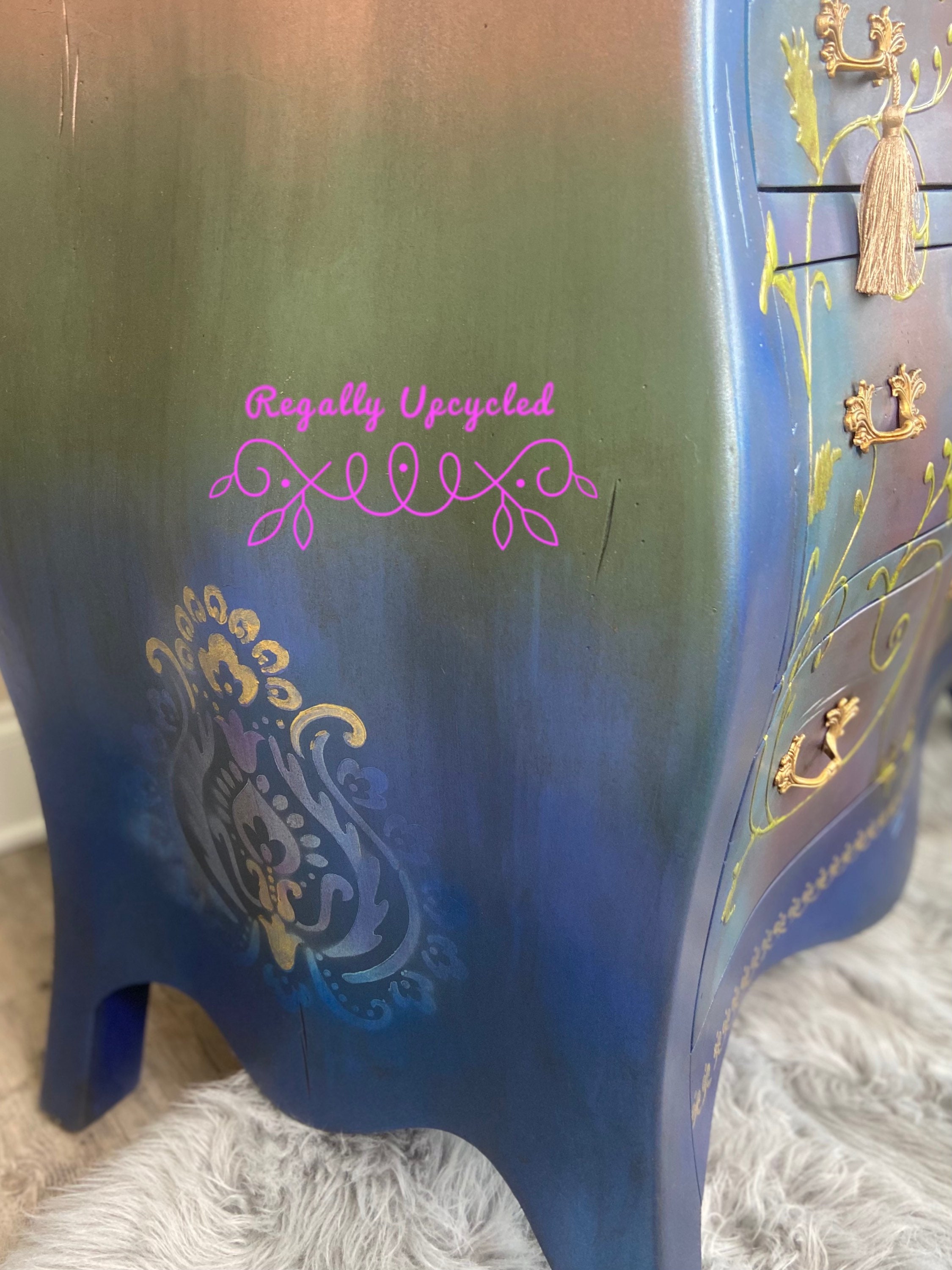 Elegant Iridescent Bombe Chest - Etsy