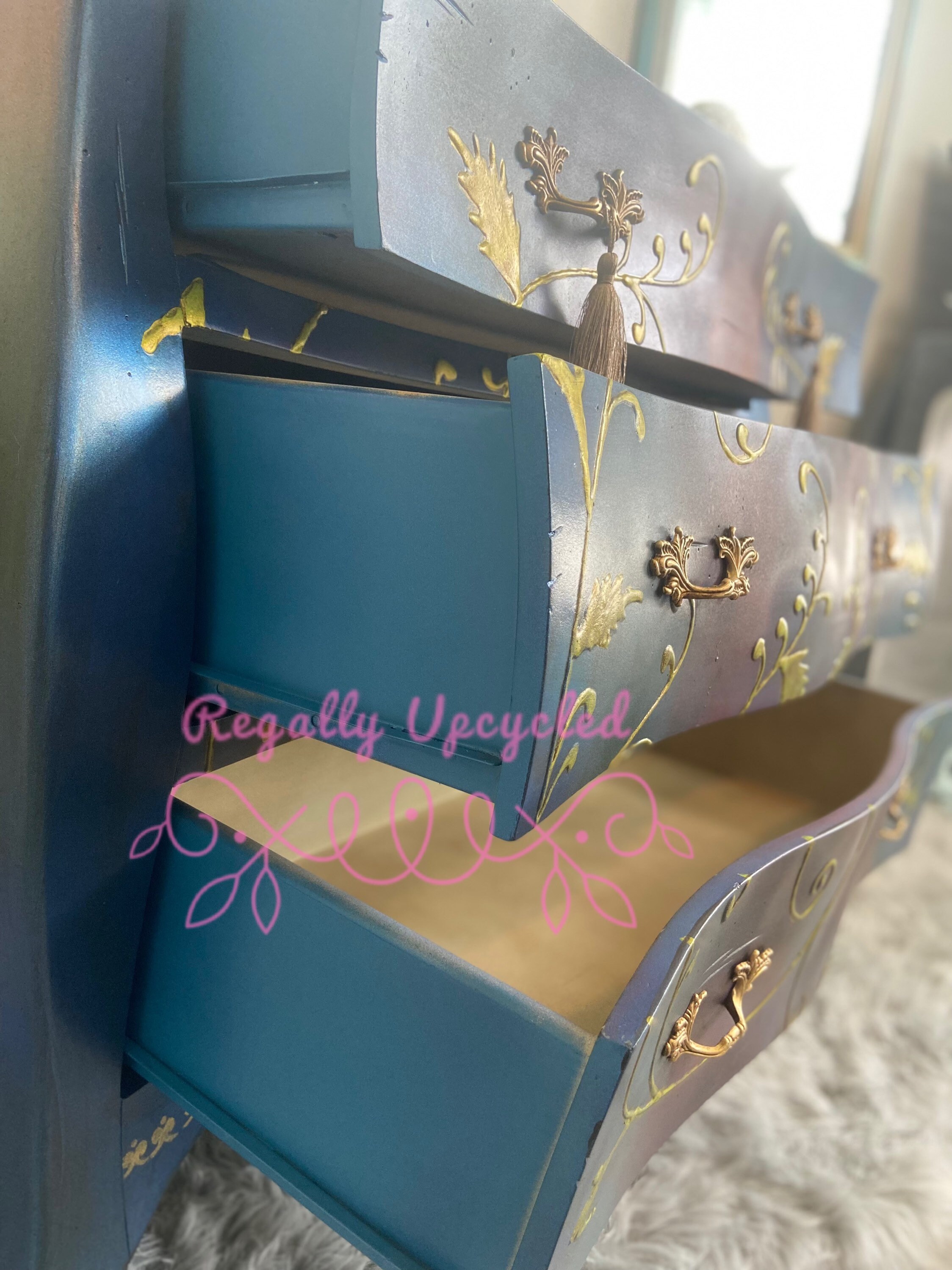 Elegant Iridescent Bombe Chest - Etsy